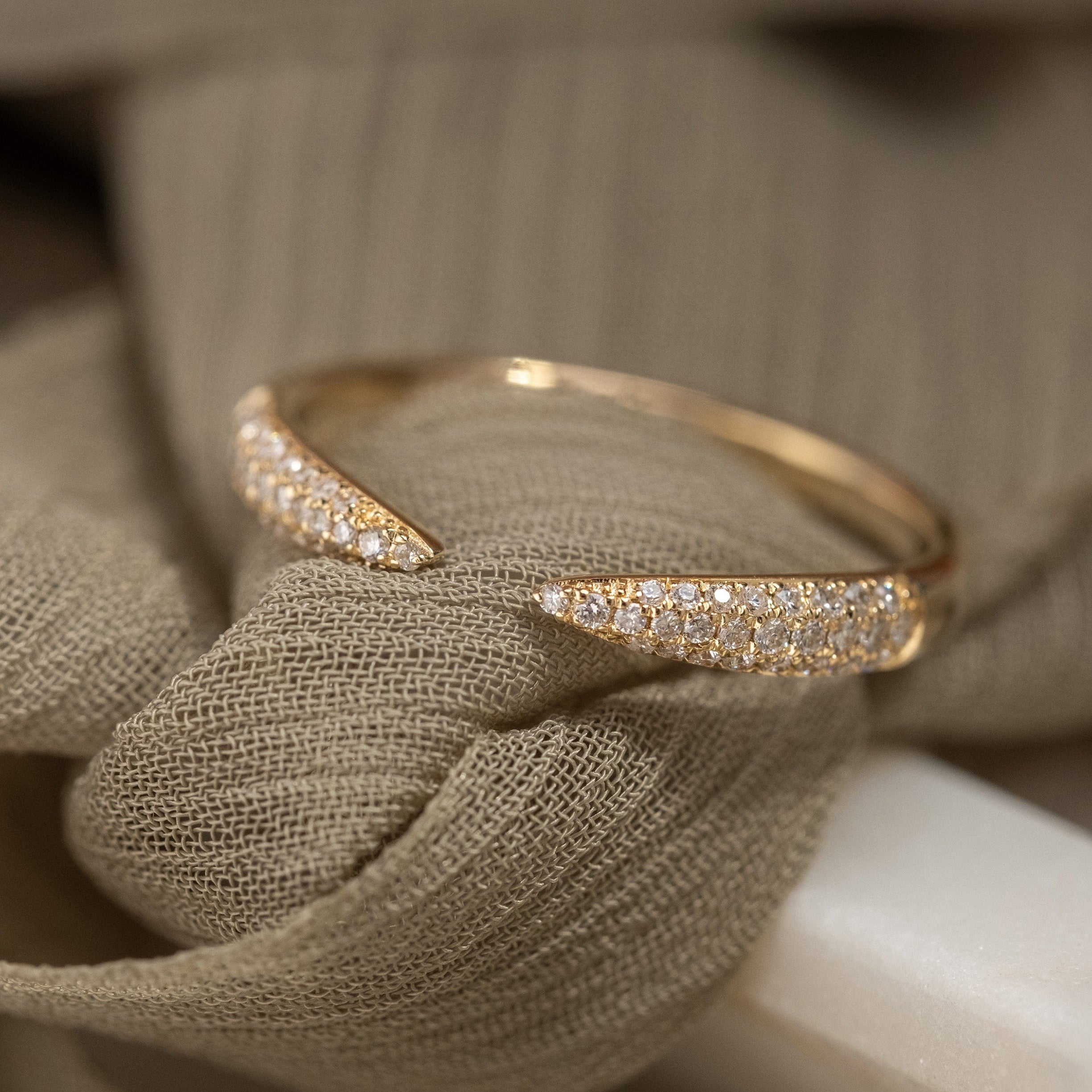 Palomita Diamond Pavé Wedding Band - Valerie Madison